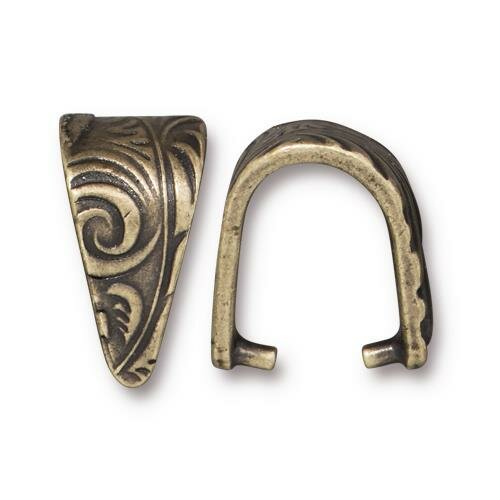 Держатель 15х9мм, TierraCast, Сад, зажимной, базовый материал - оловянный сплав, бронзовый с чернением, 1 шт.