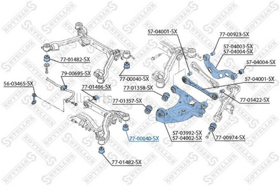 STELLOX 7700040SX сайлентблок зад. балки зад!\ Audi A4 all 01>