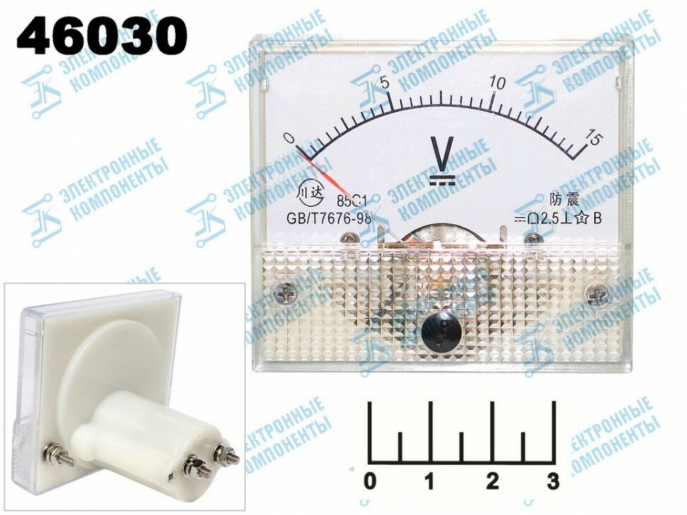 Измерительная головка вольтметр 15V 55*63мм DC 85C1