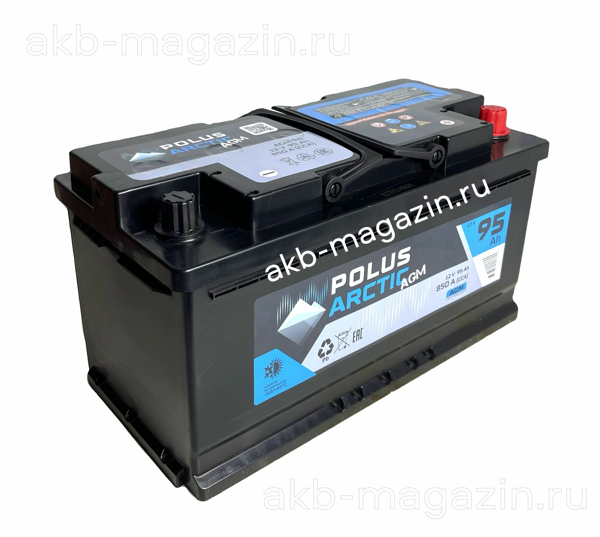 Автомобильный аккумулятор Polus Artctic AGM 6СТ-95 Ah обрат. пол.