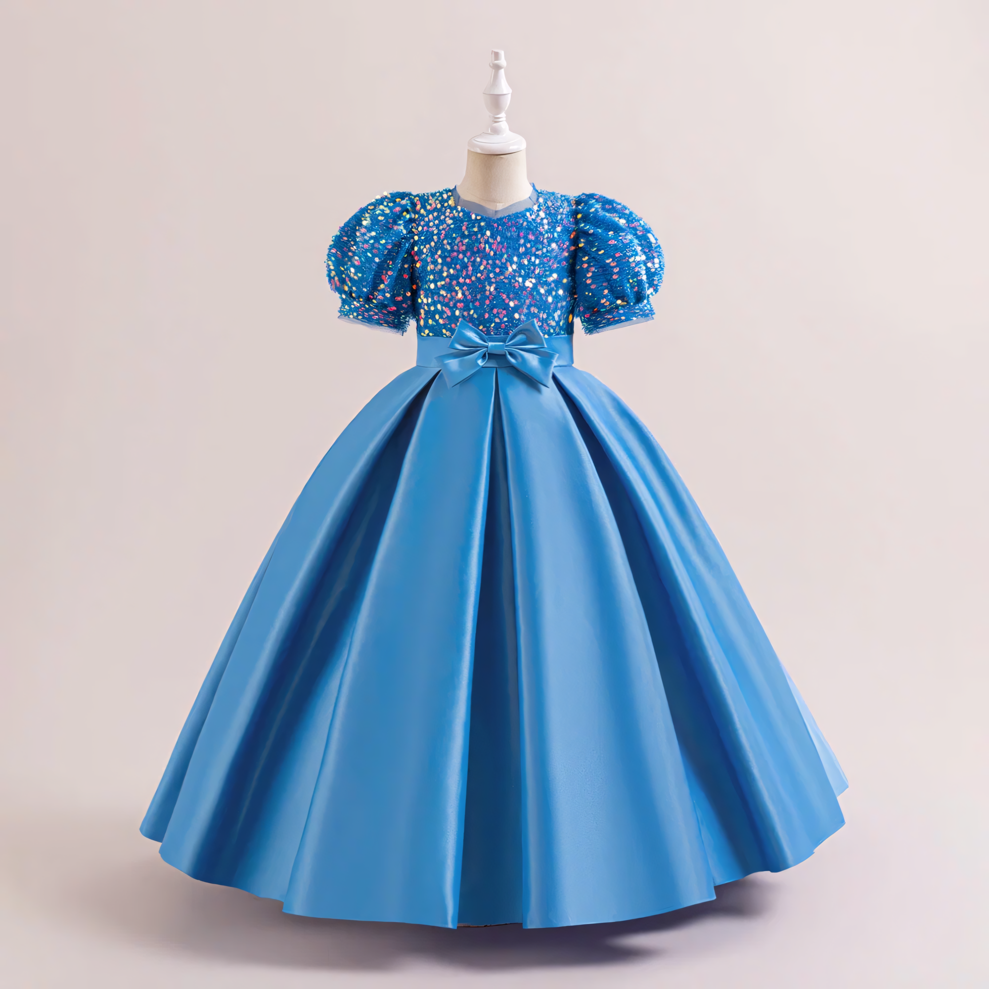 Платье принцессы ALP-0013 для девочек с пайетками, нарядное, 170 см, royal blue