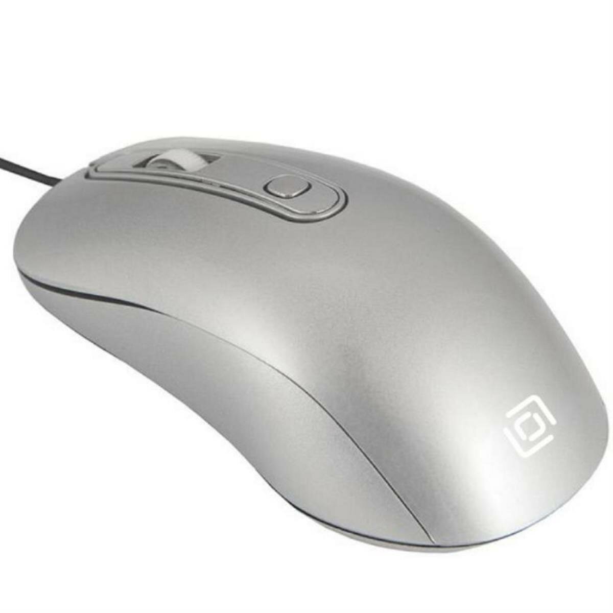 Oklick 155M Мышь проводная USB, серебристая