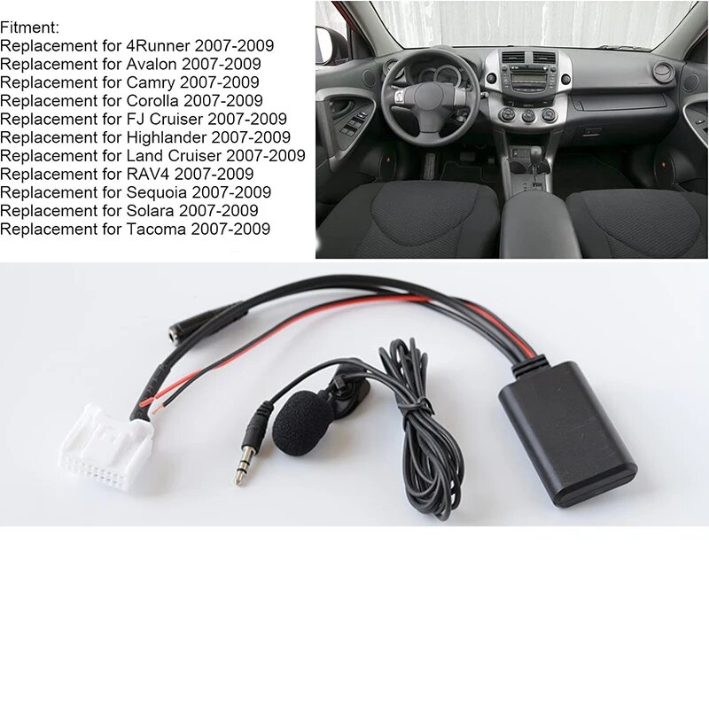 Беспроводной Bluetooth аудио-адаптер, кабель AUX, автомобильный беспроводной модуль Bluetooth4.0 для замены для Camry Corolla Highlander Prado