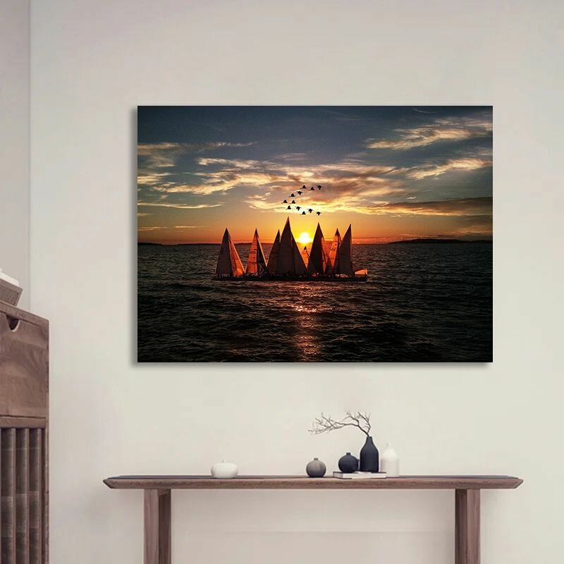 Картина ВсеКартины. Тут "Парусник на закате", на подрамнике, 30x40 см