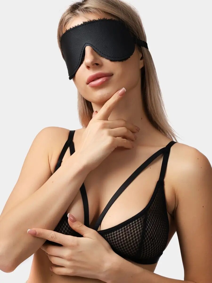 Маска эротик с мехом БДСМ для взрослых 18+, интим товары