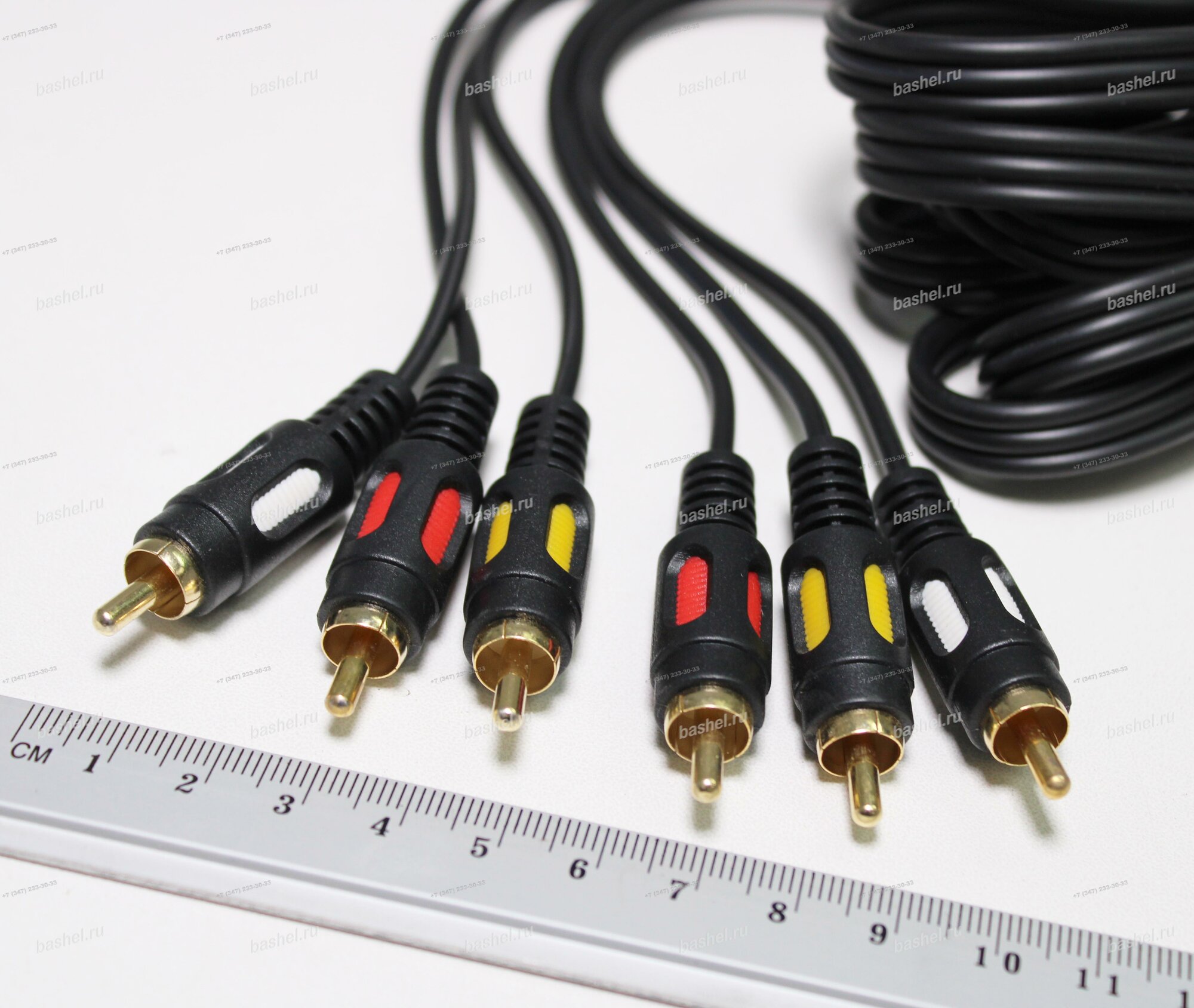 В/шнур RCA3-RCA3 DAYTON (шт. позол. пласт, д.3,2 мм, чёрный) 3,0 м