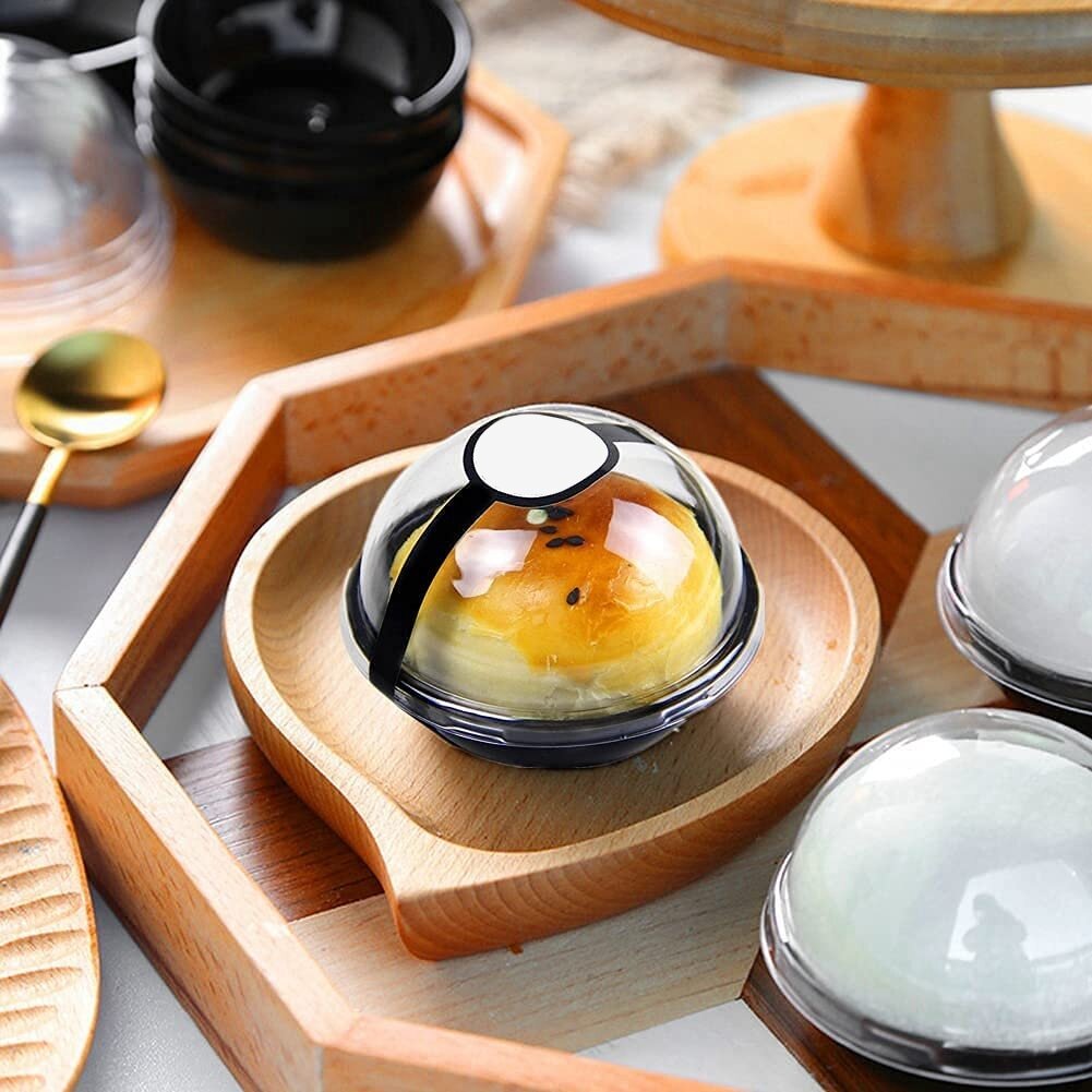 Прозрачный пластиковый мини-контейнер для кексов на 50 упаковок, индивидуальные упаковочные коробки с куполообразными крышками для мини-м-YG-CJ0806