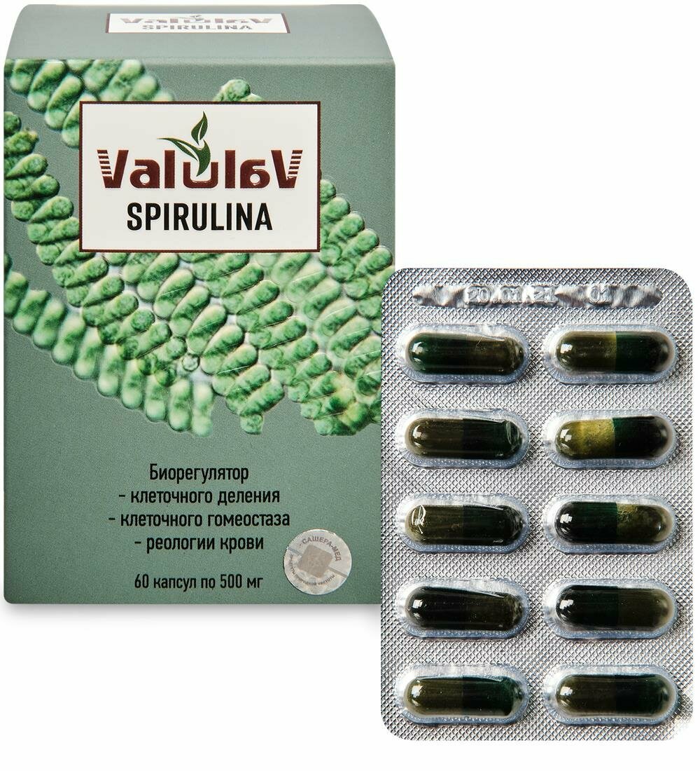 ValulaV Spirulina капсулы, №60*500 мг A2161819 Сашера-Мед, Россия