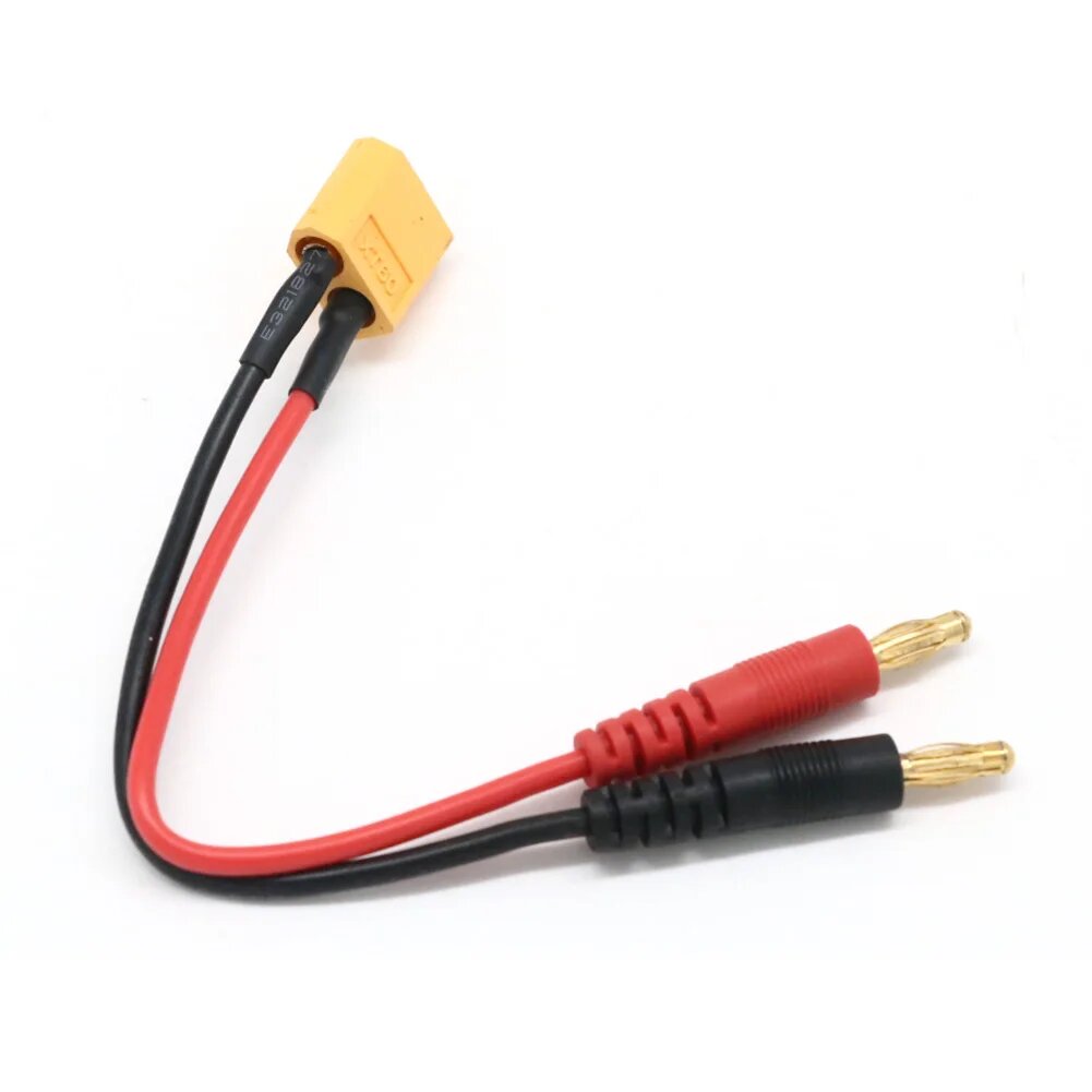 Кабель XT60 - Banana 4.0 мм, 20 см, черный/красный