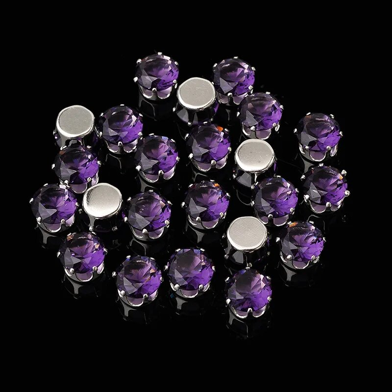 Стразы кристаллы 50 штук Фиолетовый, 8mm 5pcs, Purple