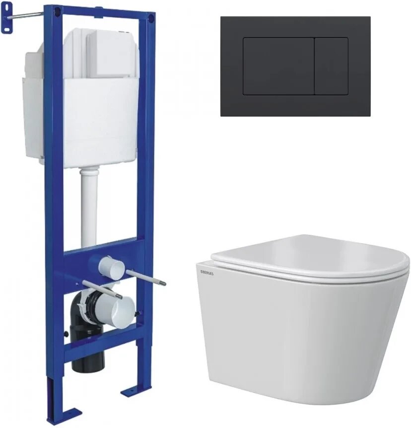 Комплект подвесной унитаз Berges Vita + система инсталляции Berges Atom 410 043385
