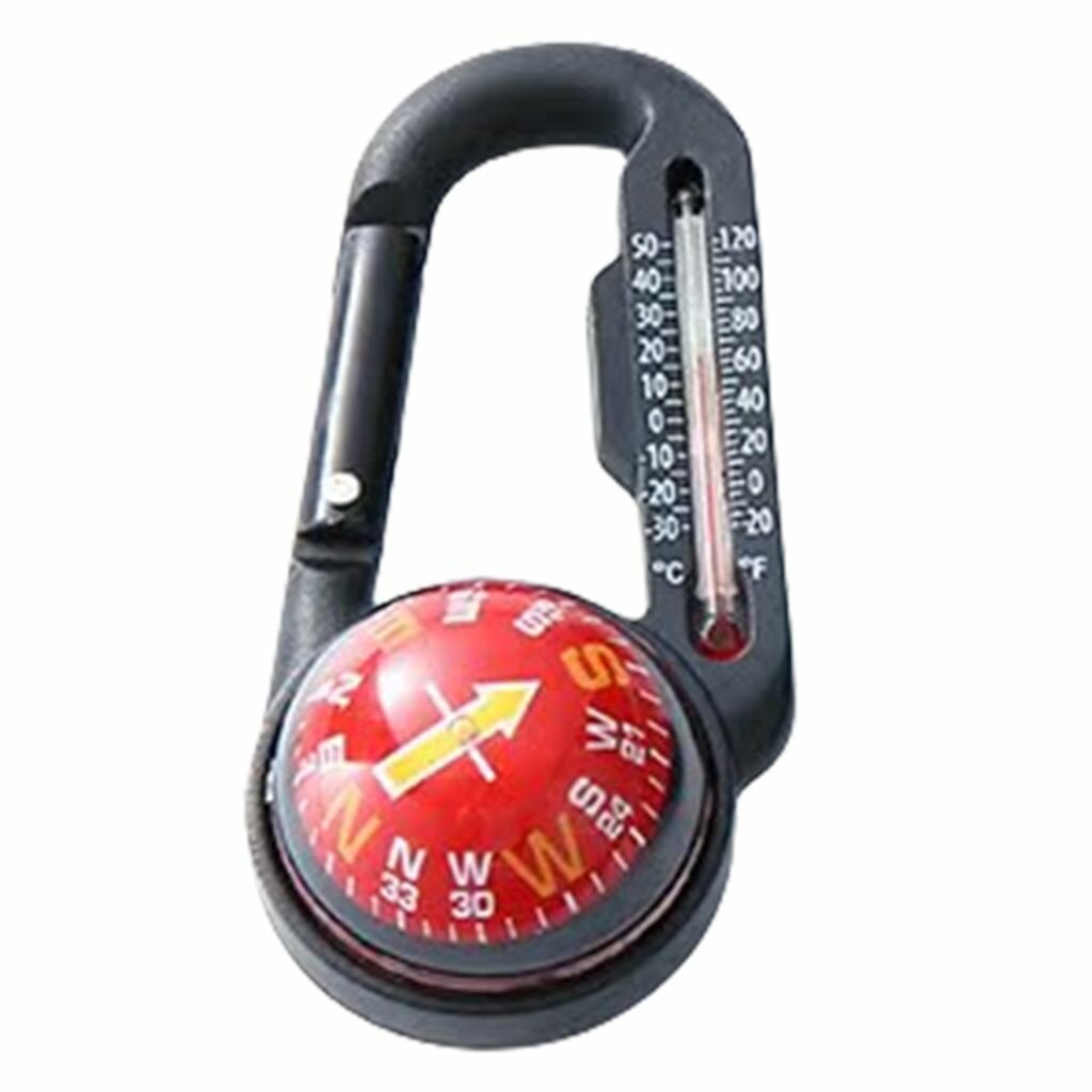 Многофункциональный карабин с компасом и термометром, брелок карабином, инструмент для выживания на открытом воздухе, простой в использовании
