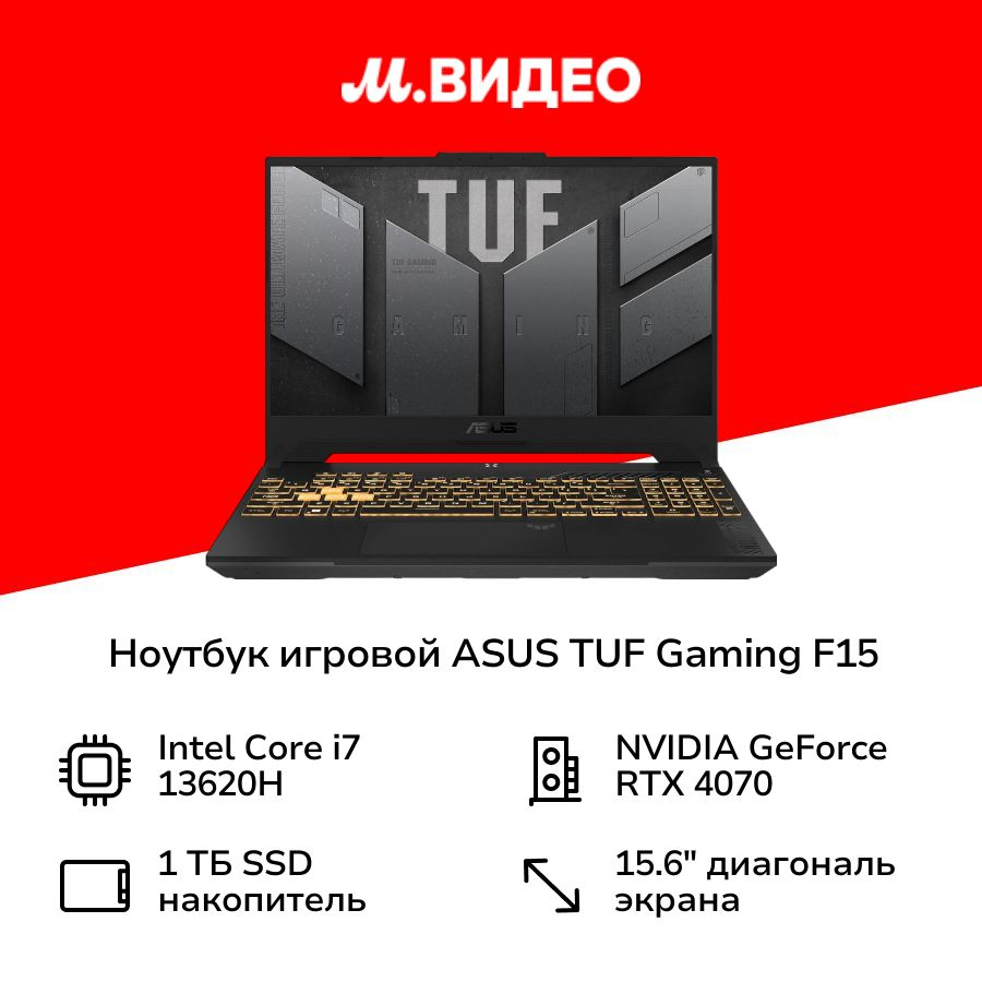 ASUS TUF Gaming F15 FX507VI-LP145/15.6"/Core i5-13620H/16/1TB/RTX 4070 ...
