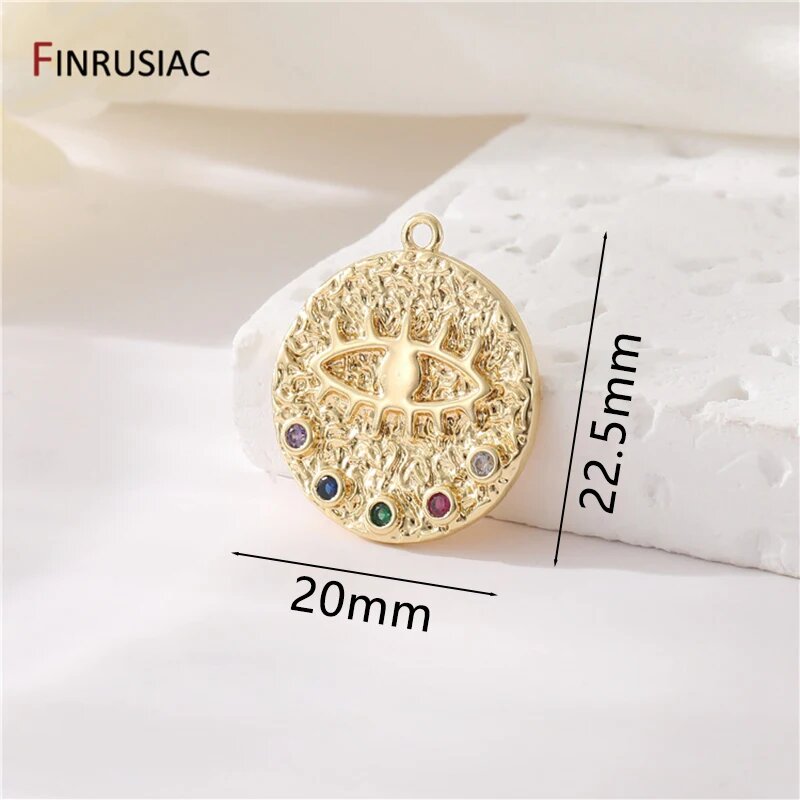 FINRUSIAC Злой глаз, подвеска из позолоченной латуни, 3 шт.