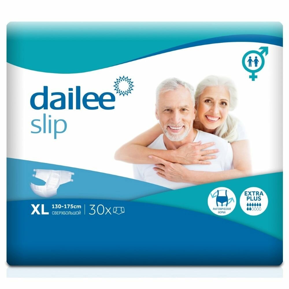 Dailee Extra Plus Подгузники для взрослых для людей с средней степенью недержания XL N30