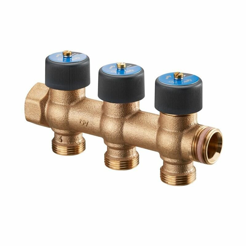 Гребёнка Oventrop Multidis R 3/4"x3/4" 3 отвода евроконус DN 20 бронза
