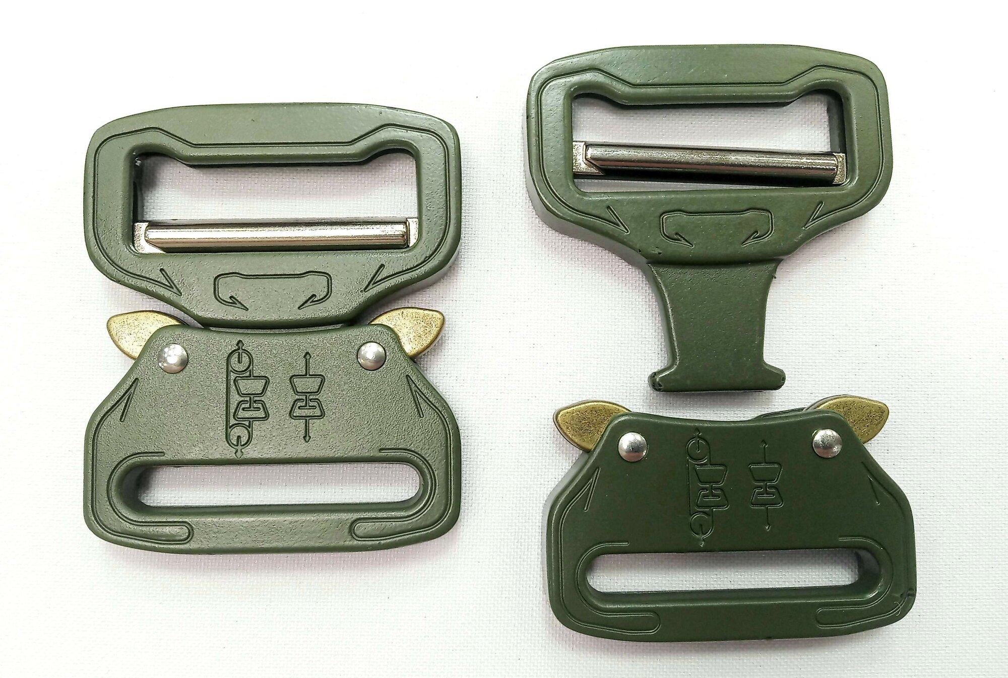 Застежка пряжка фастекс "Кобра" металлическая 38 мм, 1 штука, хаки