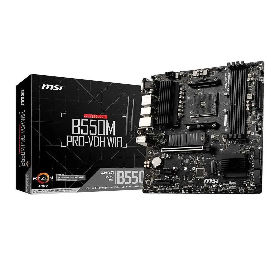 Материнская плата MSI B550M PRO-VDH WIFI AM4 B550 4 x DDR4 mATX Wi-Fi