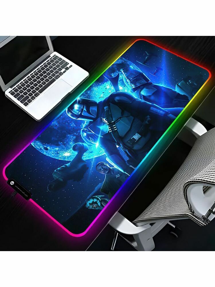 Коврик Star Wars, для клавиатуры, игровой, RGB-подсветкой, нескользящая основа
