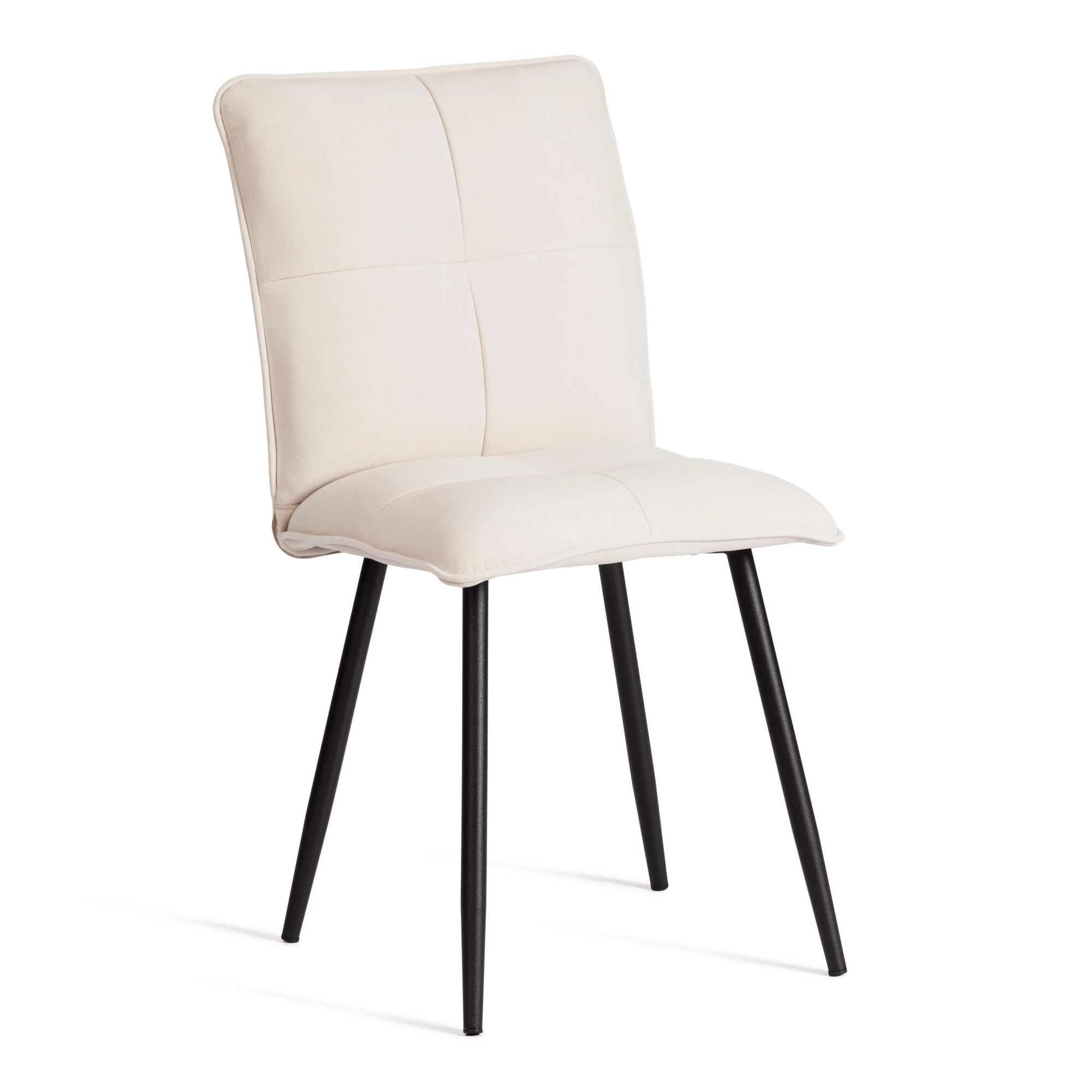 Стул обеденный Sweet TetChair белый и серый, ткань и металл, мягкое сиденье, без подлокотников