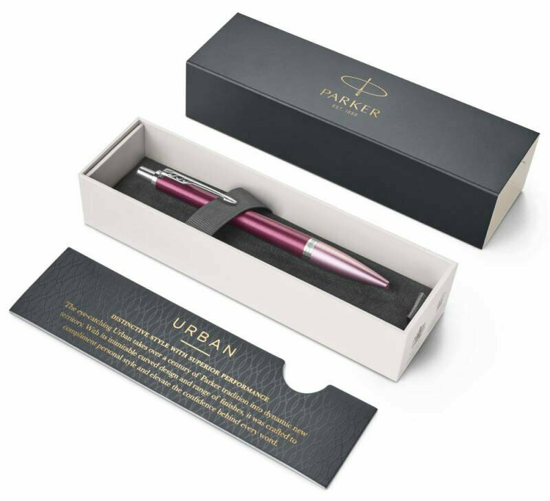 Ручка шариковая Parker "Urban Premium Dark Purple CT" синяя, 1,0мм, кнопочн, подар. уп.