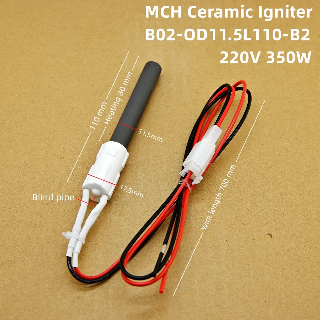 Воспламенитель CORINDON 220V~350W B02 L110mm B220V350W