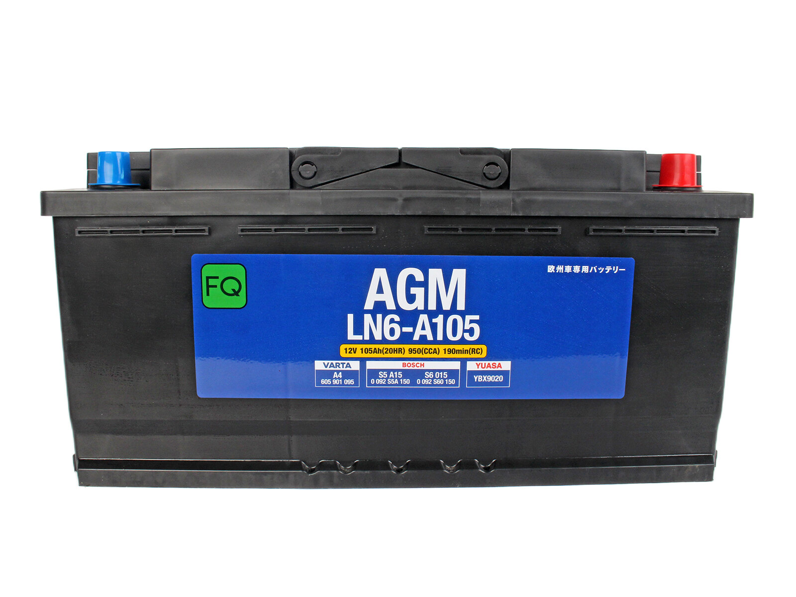 Аккумуляторная батарея FQ AGM LN6-A105 105Ah обратная 950A 394х175х190