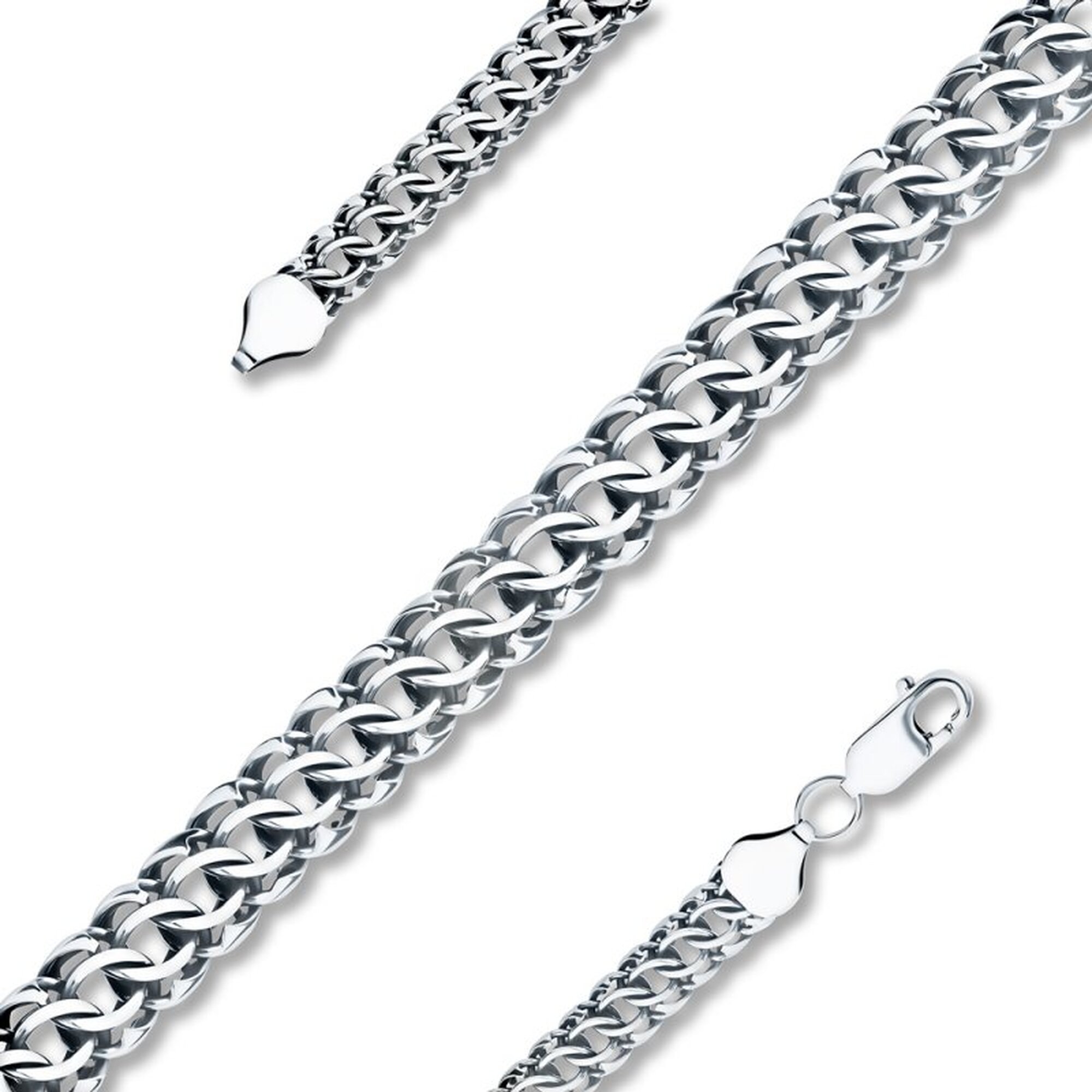 Цепь серебро, 925 проба, родирование