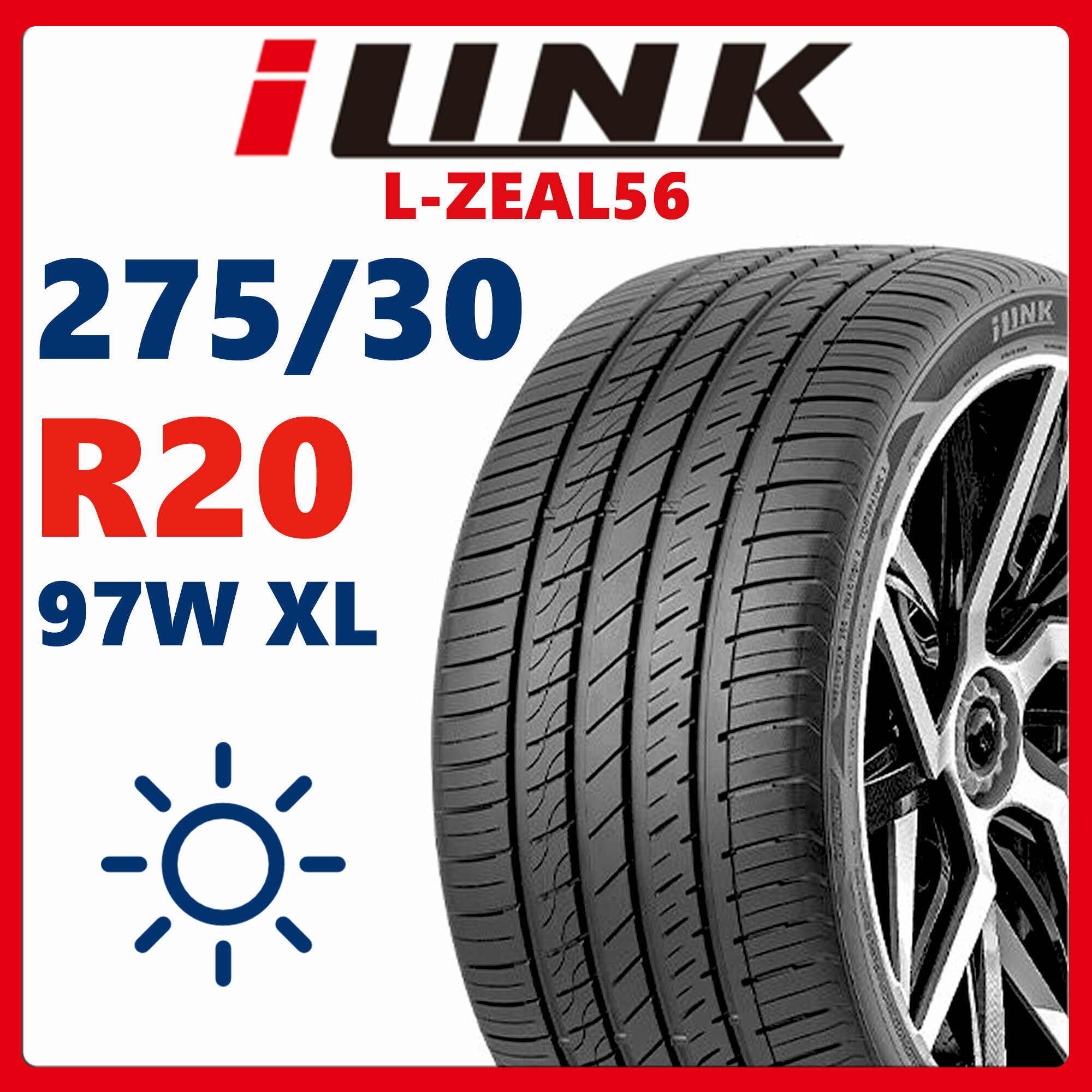 Летние шины iLink L-Zeal56 275/30 R20 97W XL асимметричный, ненаправленный протектор