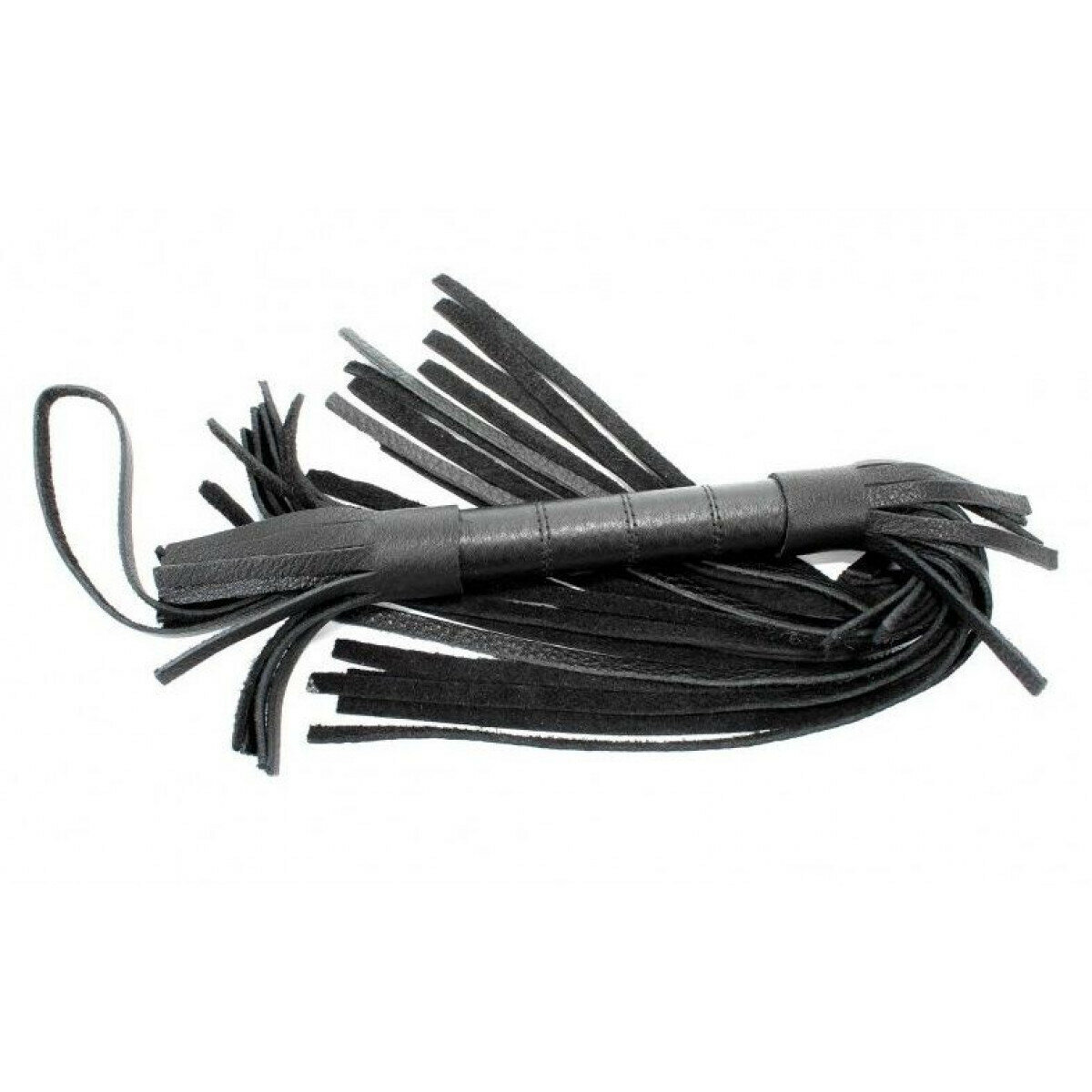 Плеть BDSM Арсенал, натуральная кожа, короткая, черная, 45см