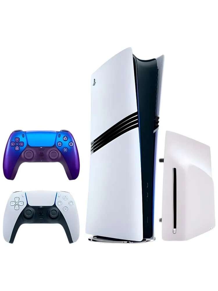 Sony PlayStation 5 Pro Digital Edition 2ТБ + Дисковод + Второй индиго хром геймпад, Переходник РФ в подарок