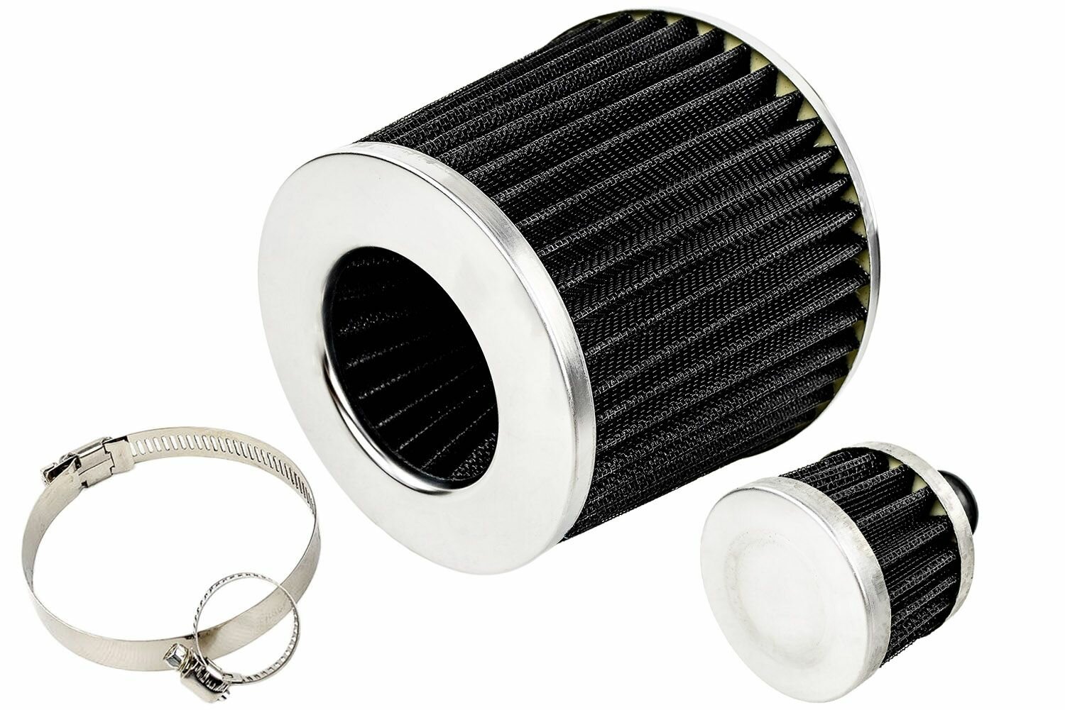 Комплект черных фильтров нулевого сопротивления (воздушный и картерных газов) для инжекторных ВАЗ 2101-2107, 2108-2115, 2110-2112, Лада Гранта, Калина, Приора, Нива Тревел/Легенд, Шевроле Нива