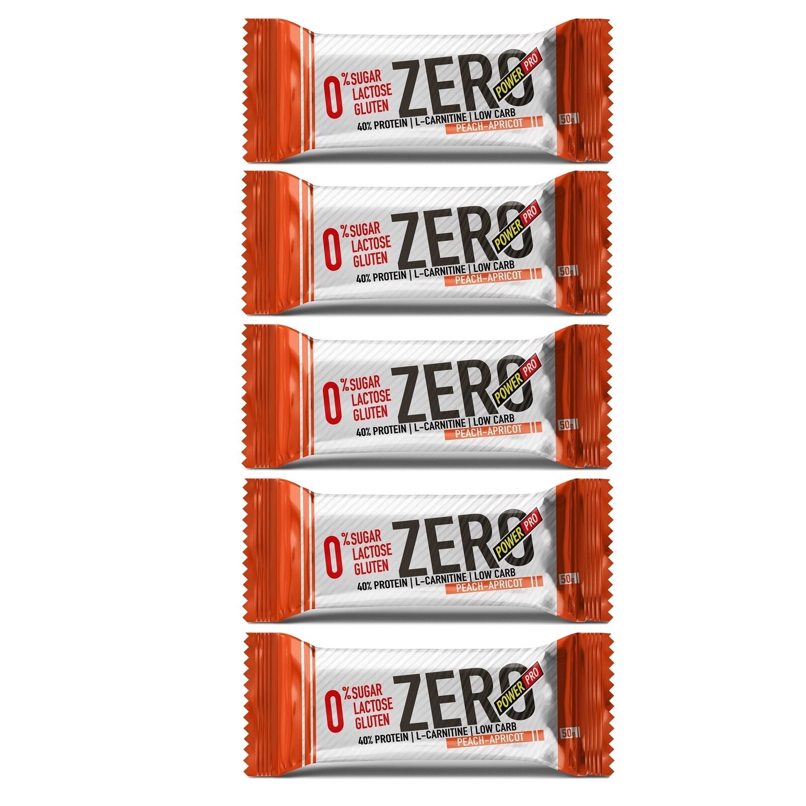 Протеиновый батончик 40% ZERO 5 шт 50 гр (Power Pro) Персик-абрикос