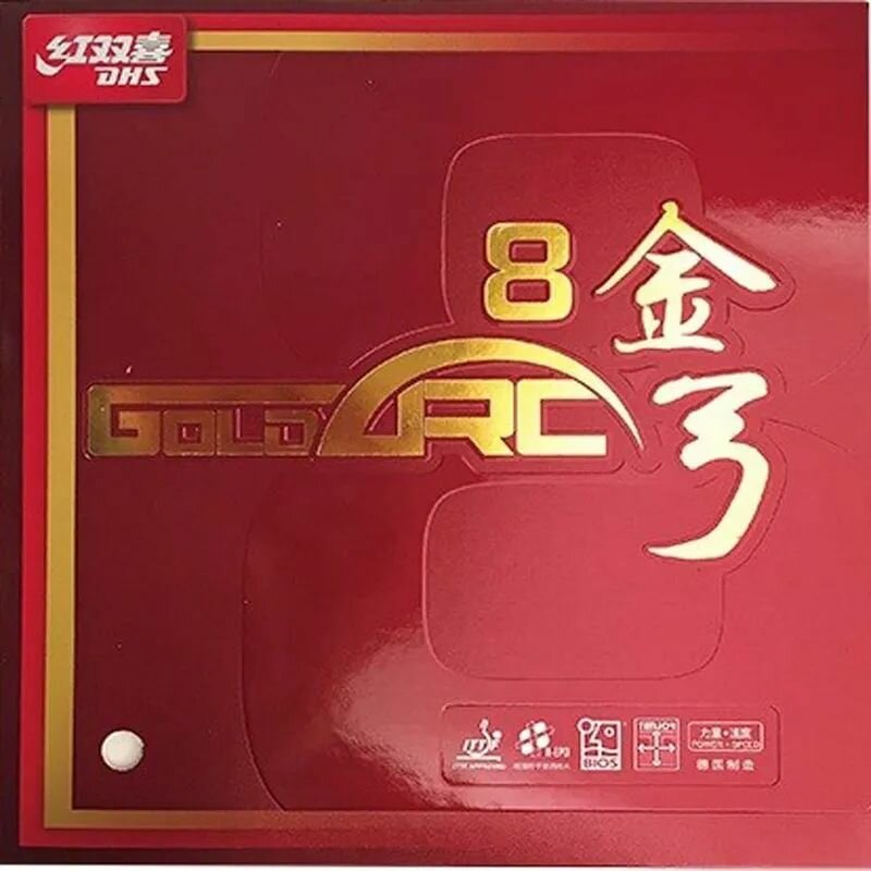 Накладка для ракетки настольного тенниса DHS Goldarc 8 47, Красный, размер 2,0