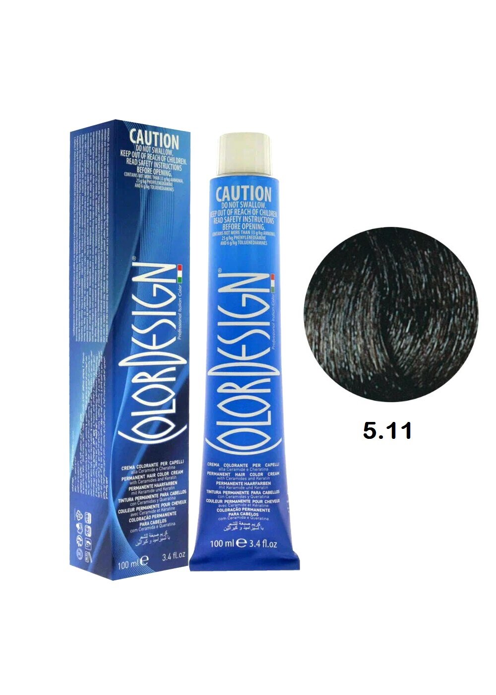 Colordesign Колор Дизайн Стойкая краска для волос 100 мл - Colordesign 5.11