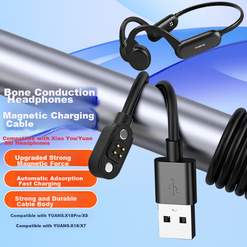Chuanfan Bone Conduction Headphones Charging Cable Compatible with Yanshi X7 X8 X18 Pro, Xiaoyou X7, Dailing S900/Listener Y10, Swimming Sports Earphones, Magnetic Charging Adapter, Data Cable Accessories