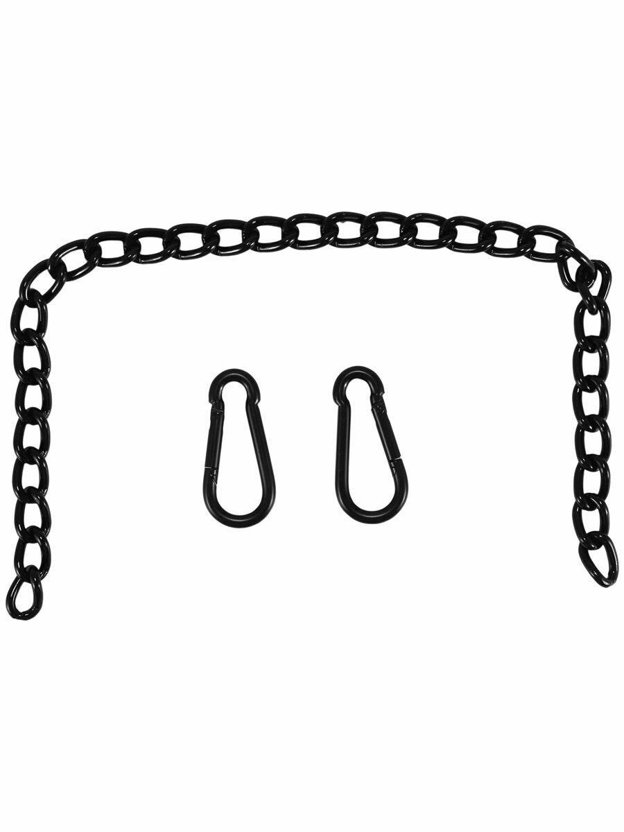 Стальная цепочка для подвесного кресла с 2 карабинами, комплект цепей для гамака для тяжелыx качелей на крыльце, для качелей для гамака (66 см)