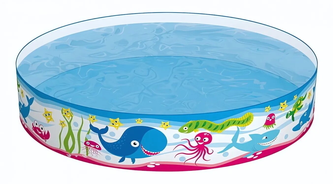 Складной бассейн 122х25 см, безопасный виниловый, для детей от 2 лет
