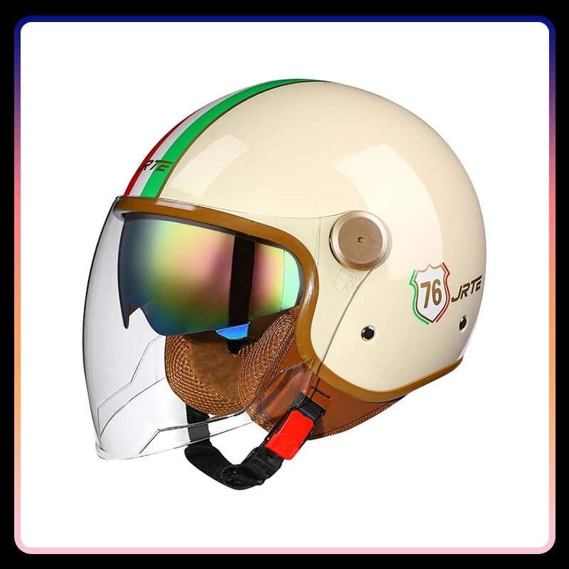 DOT ECE открытые шлемы Jet Moto Helmet Daul Lens Ретро полуоткрытые шлемы для мужчин и M, TYPE E