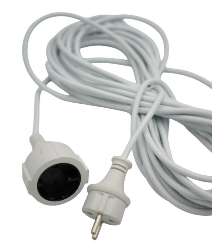 Удлинитель для гирлянды 10 метров уличный и для помещений, белый