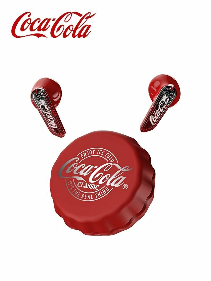 Bluetooth-гарнитура Coca-Cola с микрофоном/сенсорным управлением / шумоподавлением при звонках