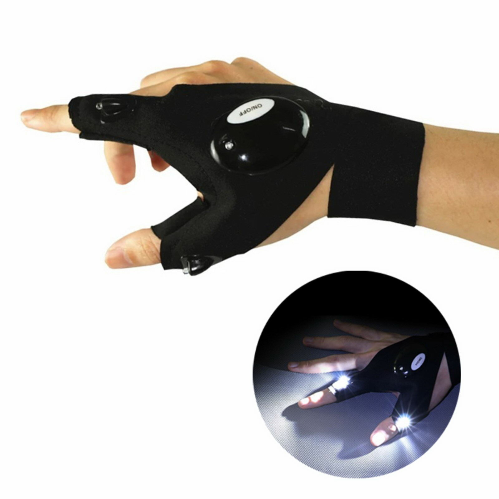 Фонарь-перчатка рабочий, на правую руку, 2 x CR2016, 36x13.5 см