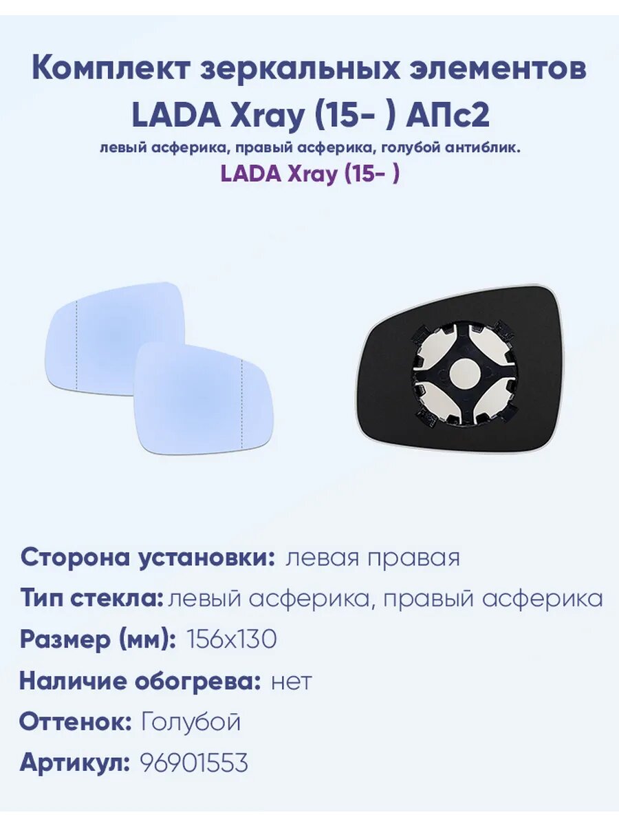 Комплект зеркальных элементов LADA Xray (15- ) АПс2 96901553