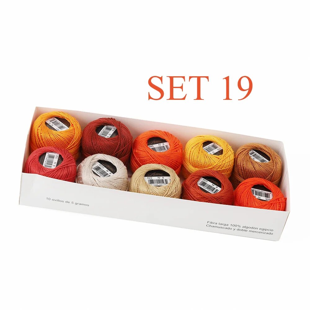 Пряжа AmoHilos, Set 19, 10 цветов, хлопок