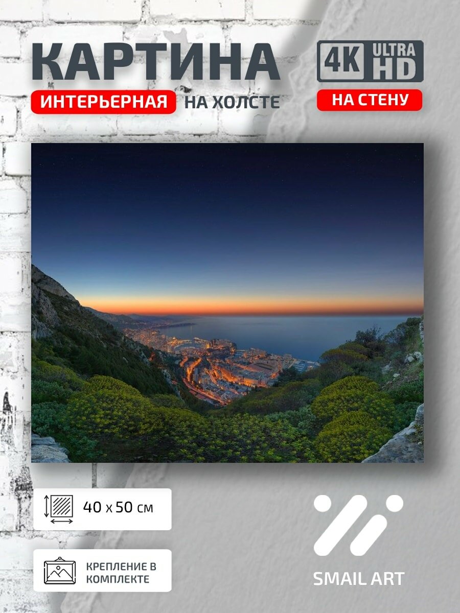 Картина на холсте интерьерная 40 на 50 на стену площадка Монако для гостиной атмосфера