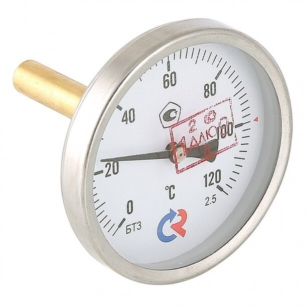 Термометр росма БТ-31 с погружной гильзой, 0-120 С, 1/2"