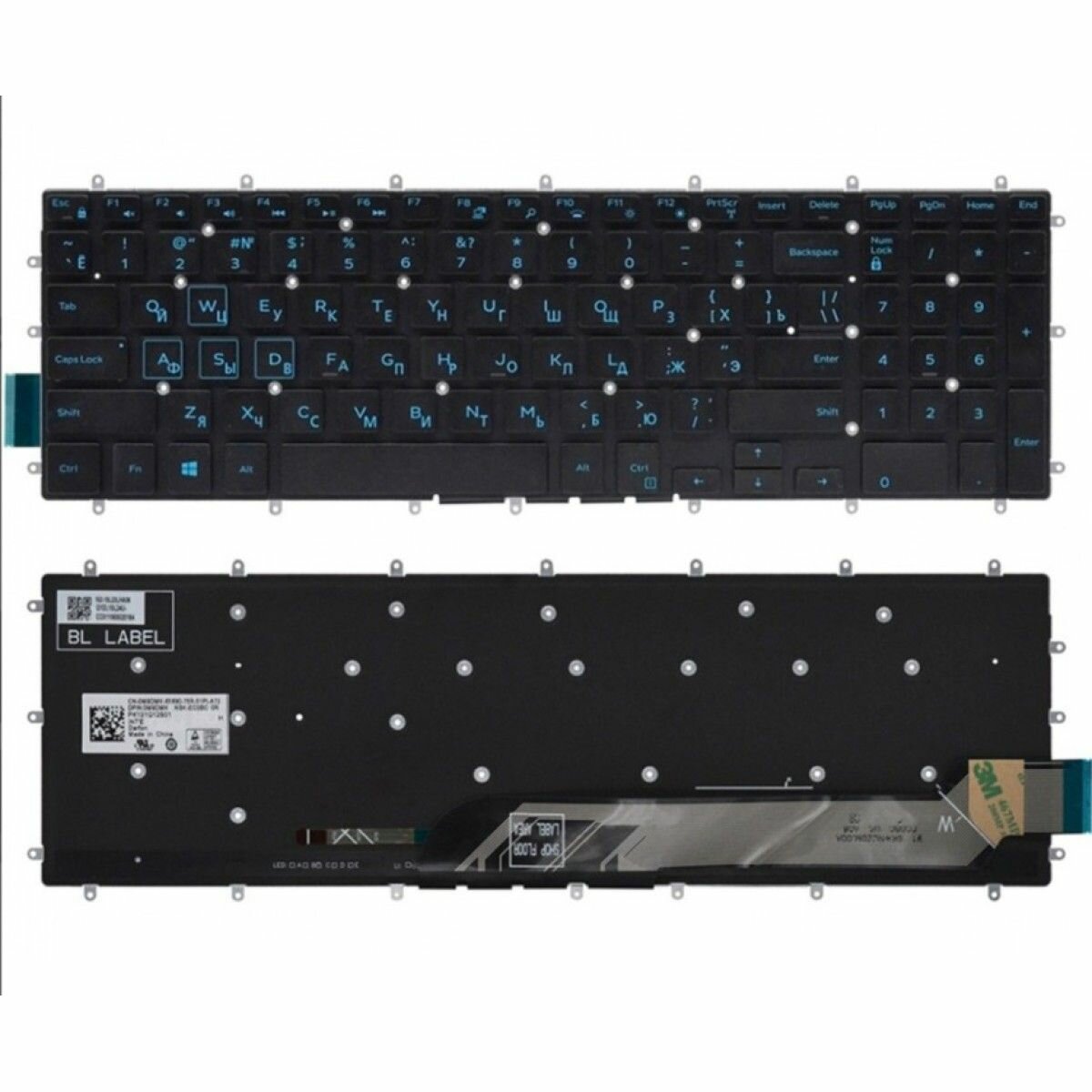 Клавиатура Dell G7 17 7790-4025 черная с синей подсветкой