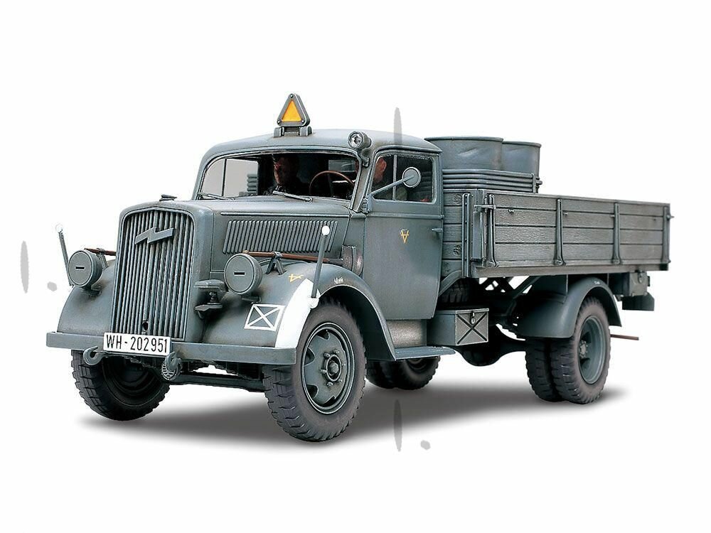 1/35 Немецкий грузовик Сборка моделей 3TON 4x2 с двумя моделями солдат 1 pcs