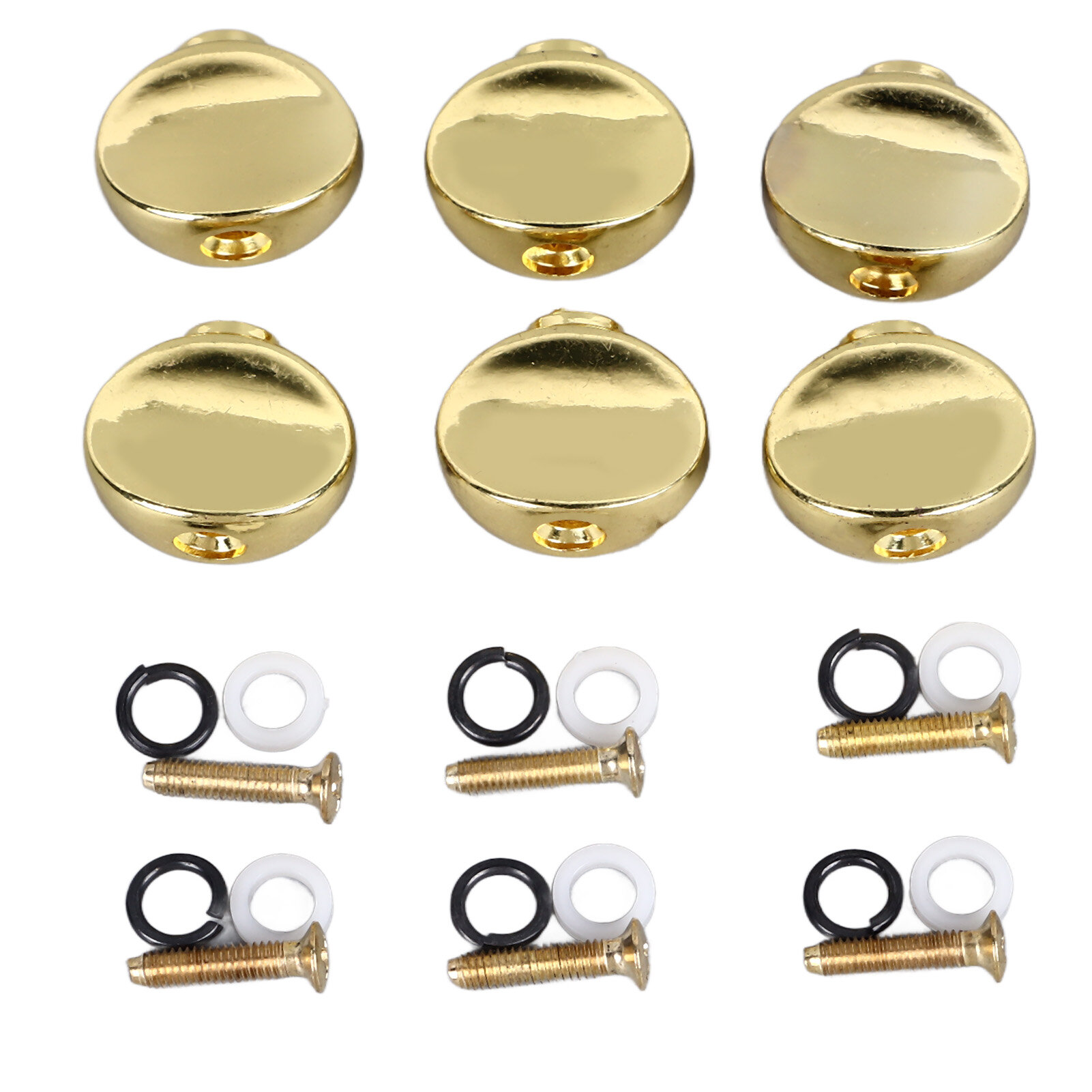 6Pcs Guitar Tuning Peg Buttons Metal Easy to Install Tuner Knobs Replacement for Acoustic Electric Gold