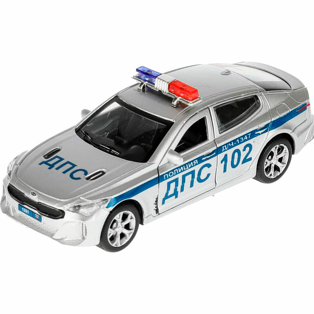 Технопарк Машина KIA Stinger Полиция 12см, двери, багажник, металл STINGER-12POL-SR с 3 лет